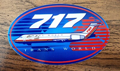 TWA Trans World Airlines Boeing 717 5in x 3in Sticker | eBay