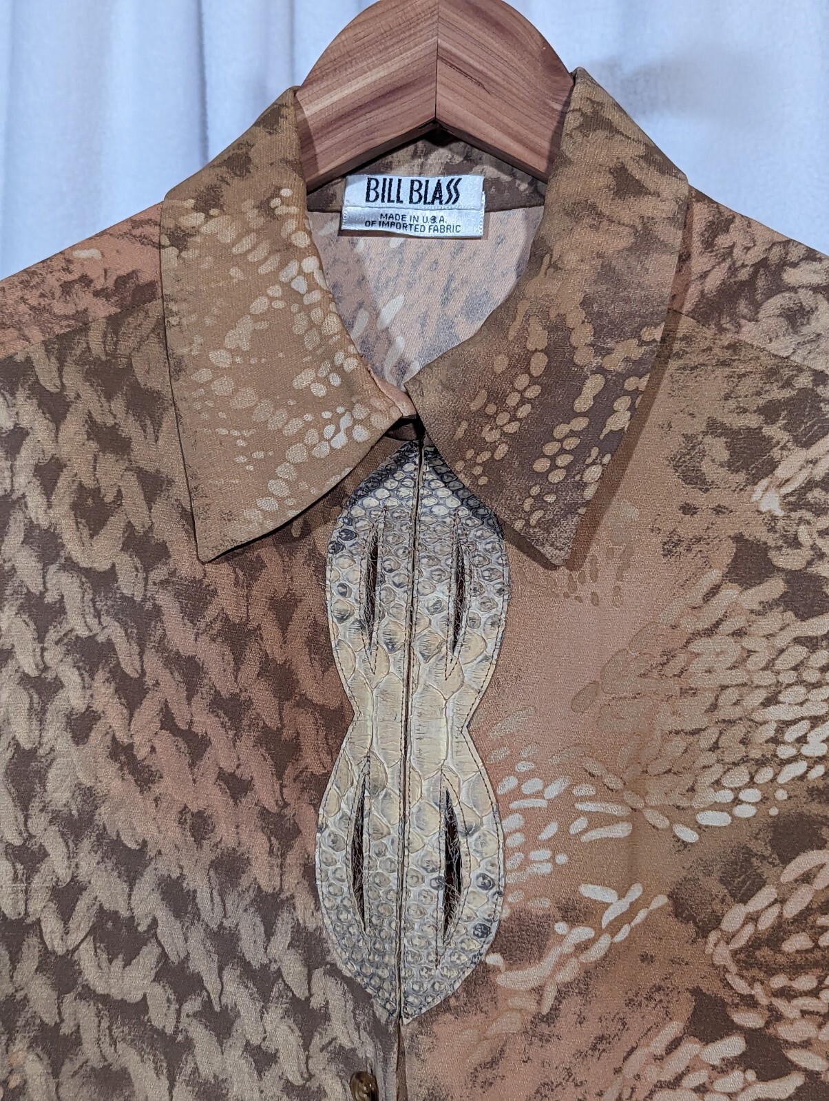 Bill Blass Vtg Archive Snakeskin BB Logo Yoke 1989 Ru… - Gem