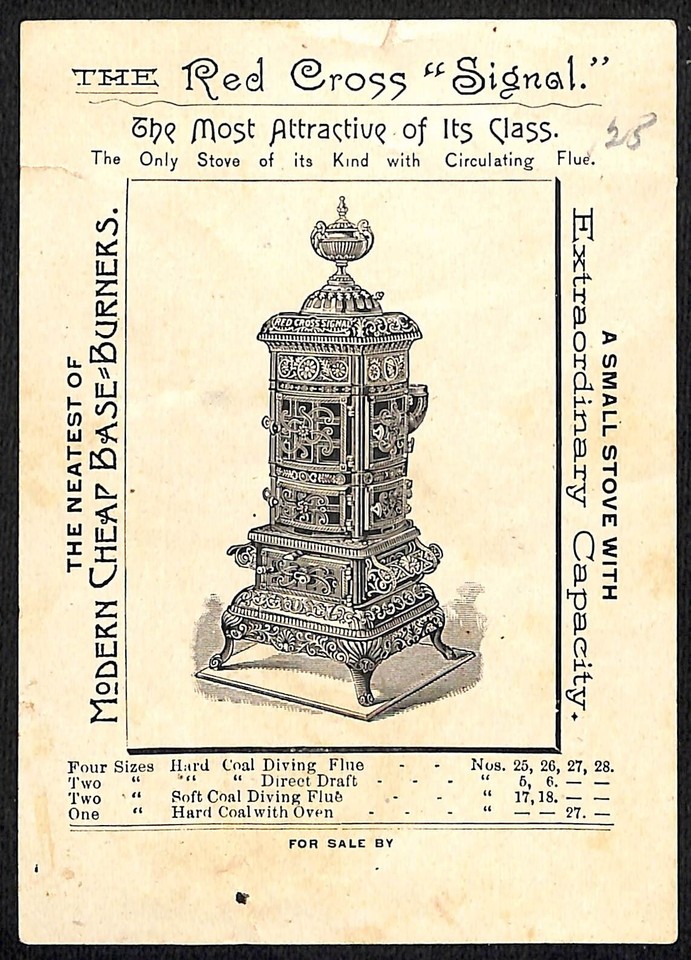 Co-Operative Foundry Co. Rochester, NY Red Cross Signal Victorian Trade ...