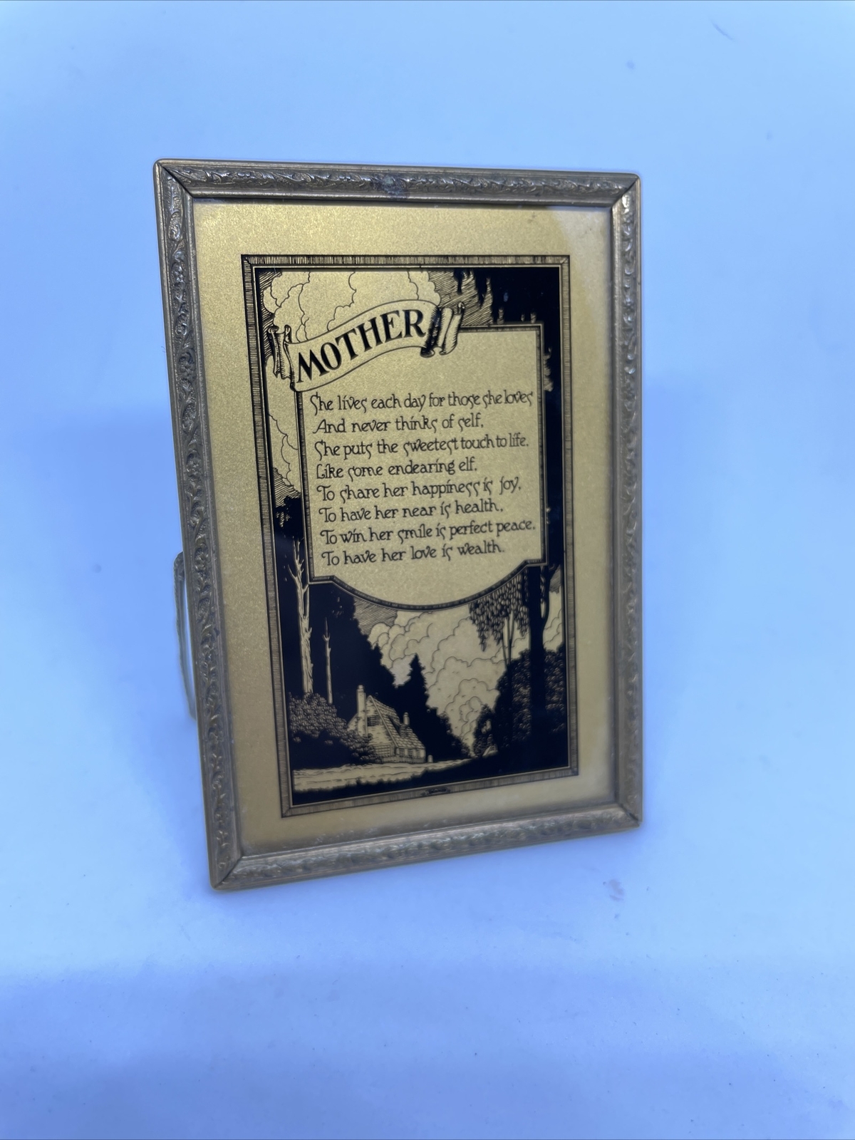 Vintage Frame With Beveled Mirror & Image of MOTHER Poem In Back | eBay