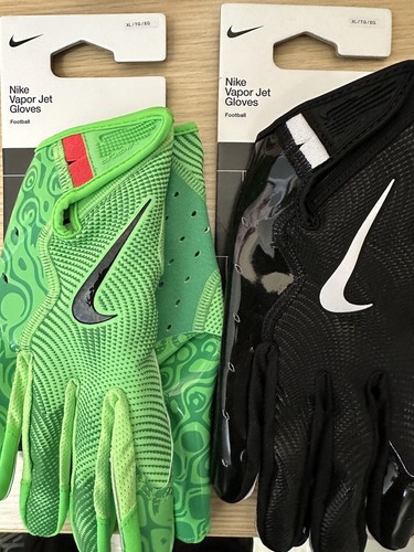 2-2025-NWT-Nike Vapor Jet 8.0 Adult Football Gloves-green + Black Xl | eBay
