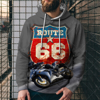 Feel the Route 66 USA Kapuzen Sweatshirt Hoodie Hooded Pullover pulli ...