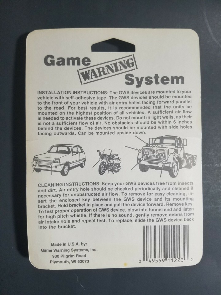 GWS Game Warning System Deer & Wildlife Vehicle Protection Animal ...