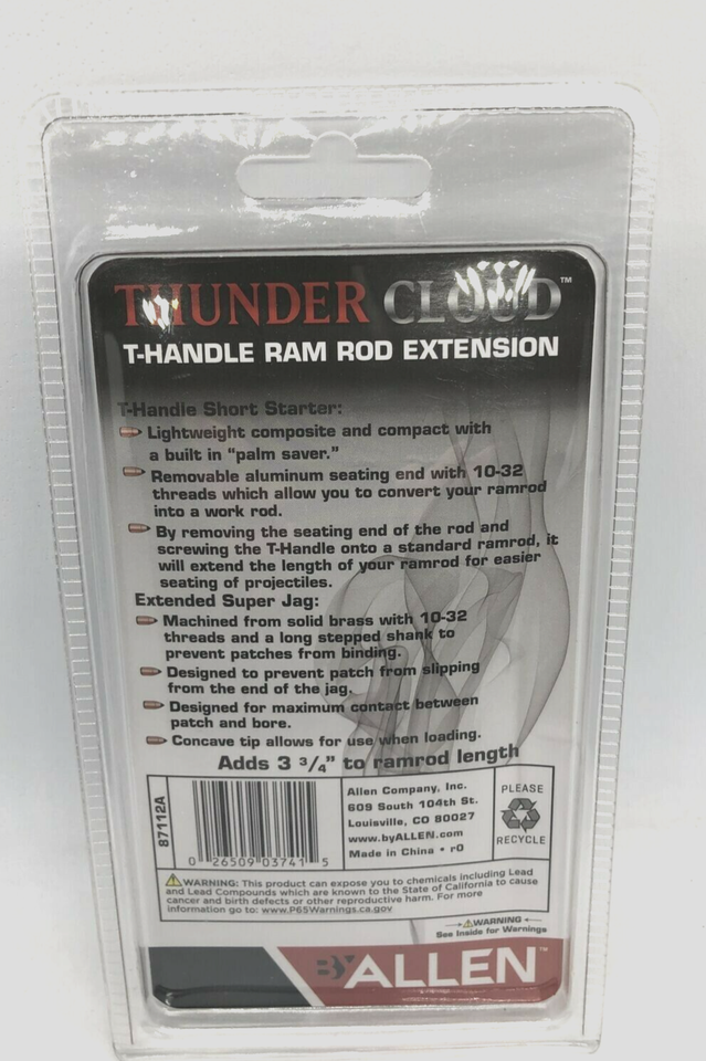 T-Handle Ram Rod Black Powder Accessories Muzzleloaders In-Line Thunder ...