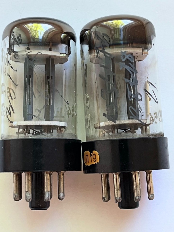 2PCS 6SN7 / 1578 / 6N8S PAIR RFT TUBES! USED! THIN BASE! RARE! TESTED ...