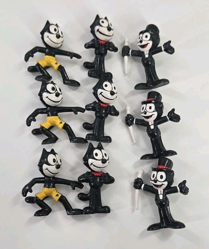 Lot of 3 Felix the Cat PVC Figures by Applause 1989 Bow Tie Top Hat ...