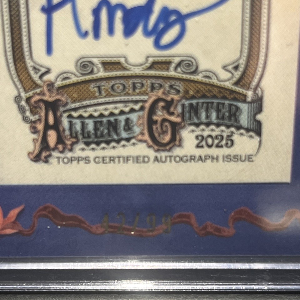 2025 Topps Allen & Ginter Andrew Bishop #MA-ABI Blue Framed Mini Auto ...