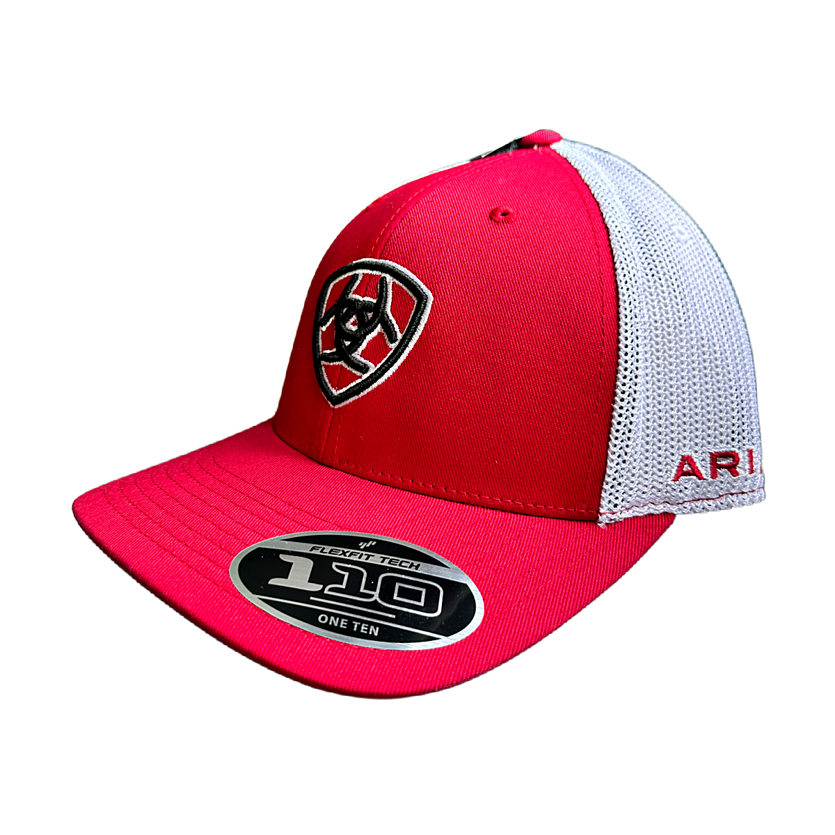 Ariat Baseball Cap, Flexfit Snapback, Red with Black Embroidered Shield ...