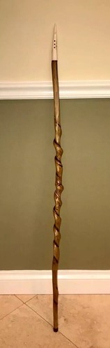 Vine Twisted 50" Oak Walking Hiking Trekking Stick with Elk Antler ...
