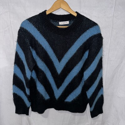 Sandro Paris Blue Mohair Blend Fuzzy Sweater Made In Italy Women Size 2 ...