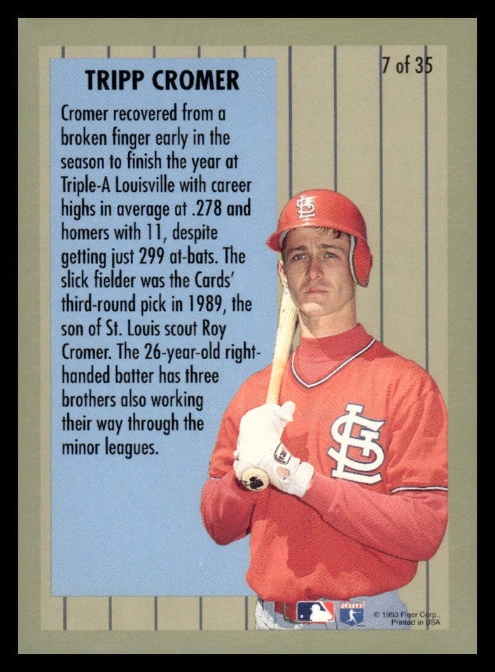 1994 Fleer 7 Tripp Cromer Major League Prospects Insert | eBay