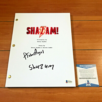 ASHER ANGEL SIGNED SHAZAM MOVIE SCRIPT COVER & TRANSCRIPT w/ BECKETT ...