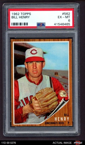 1962 Topps #562 Bill Henry Reds PSA 6 - EX/MT | eBay