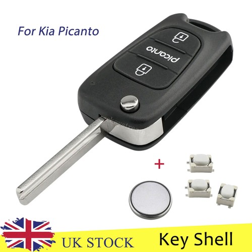 Replacement For Kia Picanto Flip Remote Key Shell Fob Case 2 / 3 Button ...