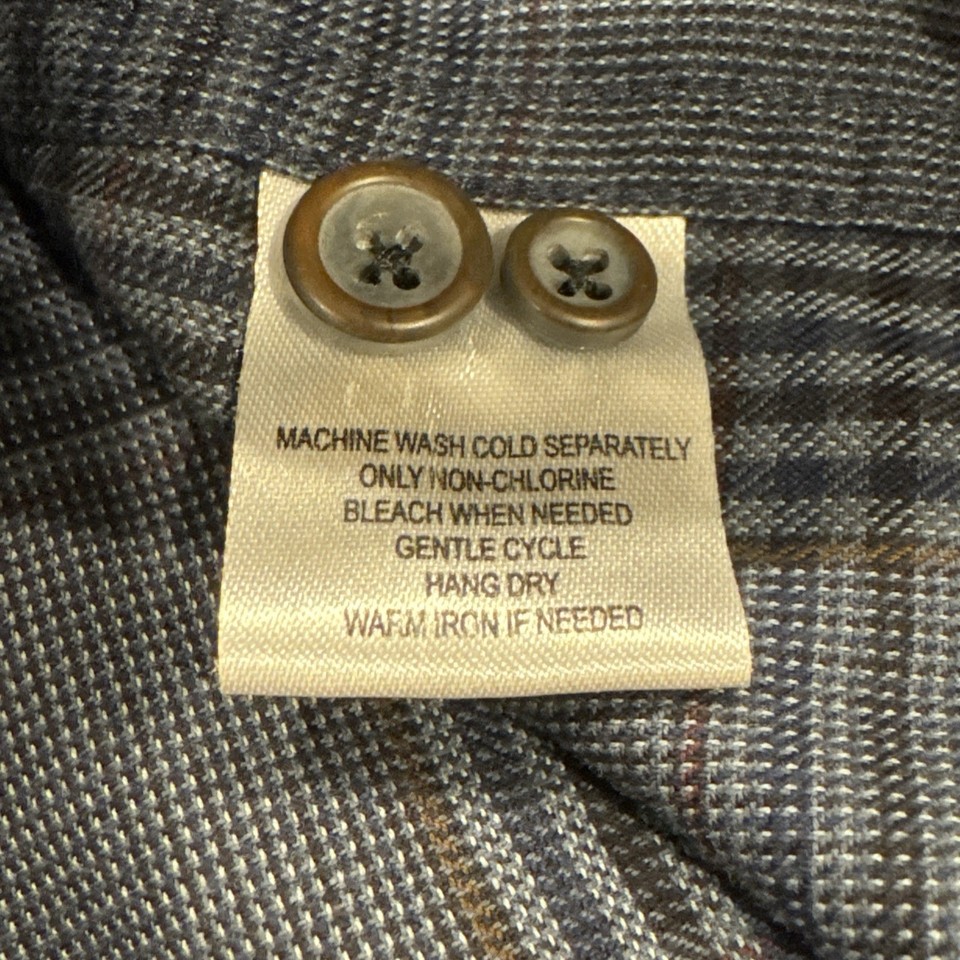 UNTUCKit Shirt Men's XL Long Sleeve Button Up Cotton Gray Brown Blue ...