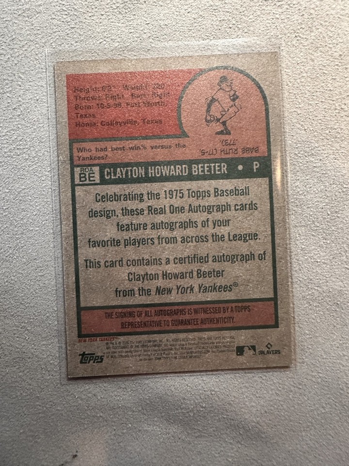 2025 Topps Heritage High Number Clayton Beeter Real One Auto RC ROA-BE ...