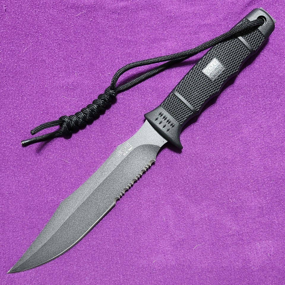 SOG Seal Team Combat Survival Fixed Blade Knife With 2 Sheaths | eBay