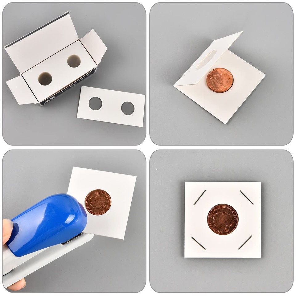 600pcs Coin Holders Cardboard Coins Flips 2x2, 12 Size Collection ...