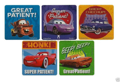 15 Disney Cars Patient Stickers Doctor Dentist Medical Office Kid Treat ...