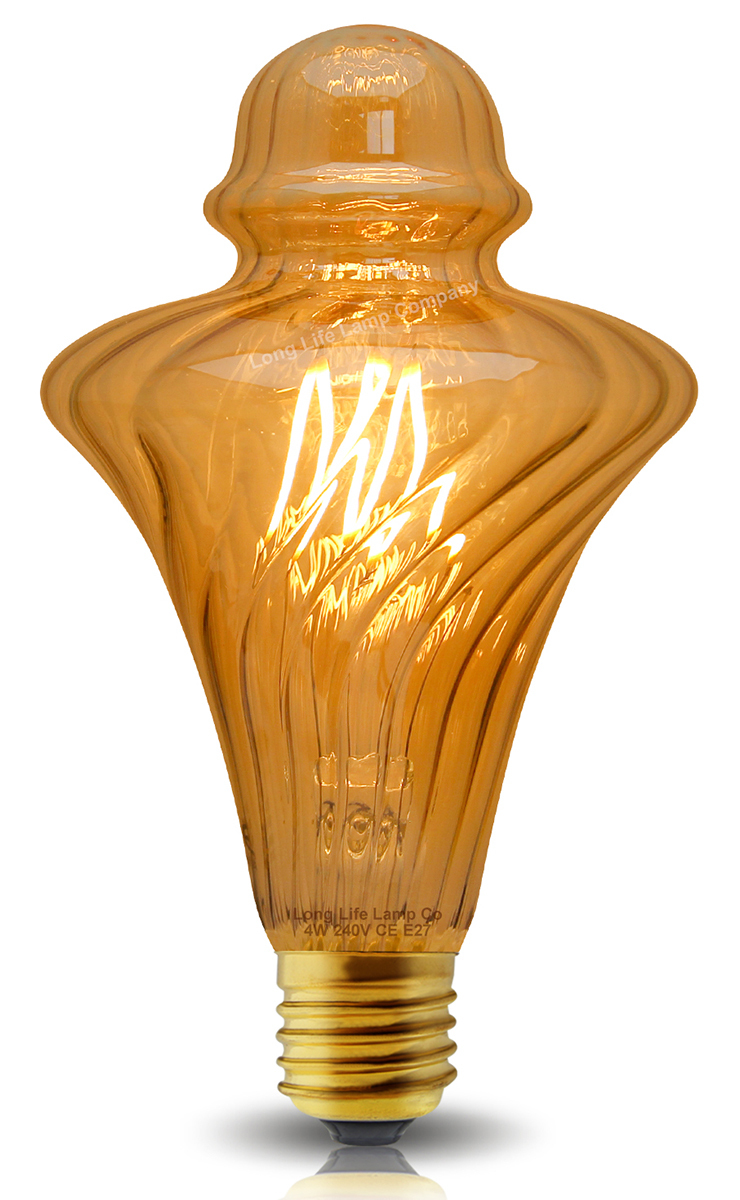 Vintage LED 4W Edison Style Twisted Cone Shape Filament Light Bulb B22 ...