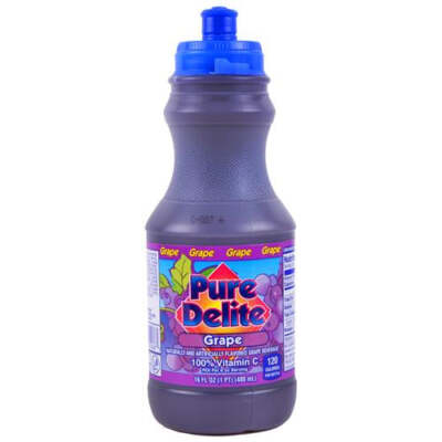 PURE DELITE Grape Juice Drink, Rich and Juicy Flavor, 16 oz Bottle ...