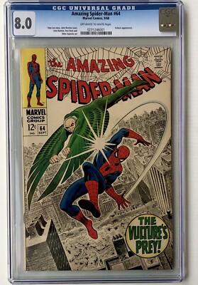 AMAZING SPIDER-MAN #64! 1968! CGC 8.0 CLASSIC ROMITA VULTURE COVER ...