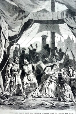 Theater Scenes Music 1877 WAGNER OPERA TRISTON and ISOLDE Matted ...