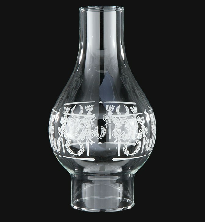 Etched Glass Lamp Chimneys