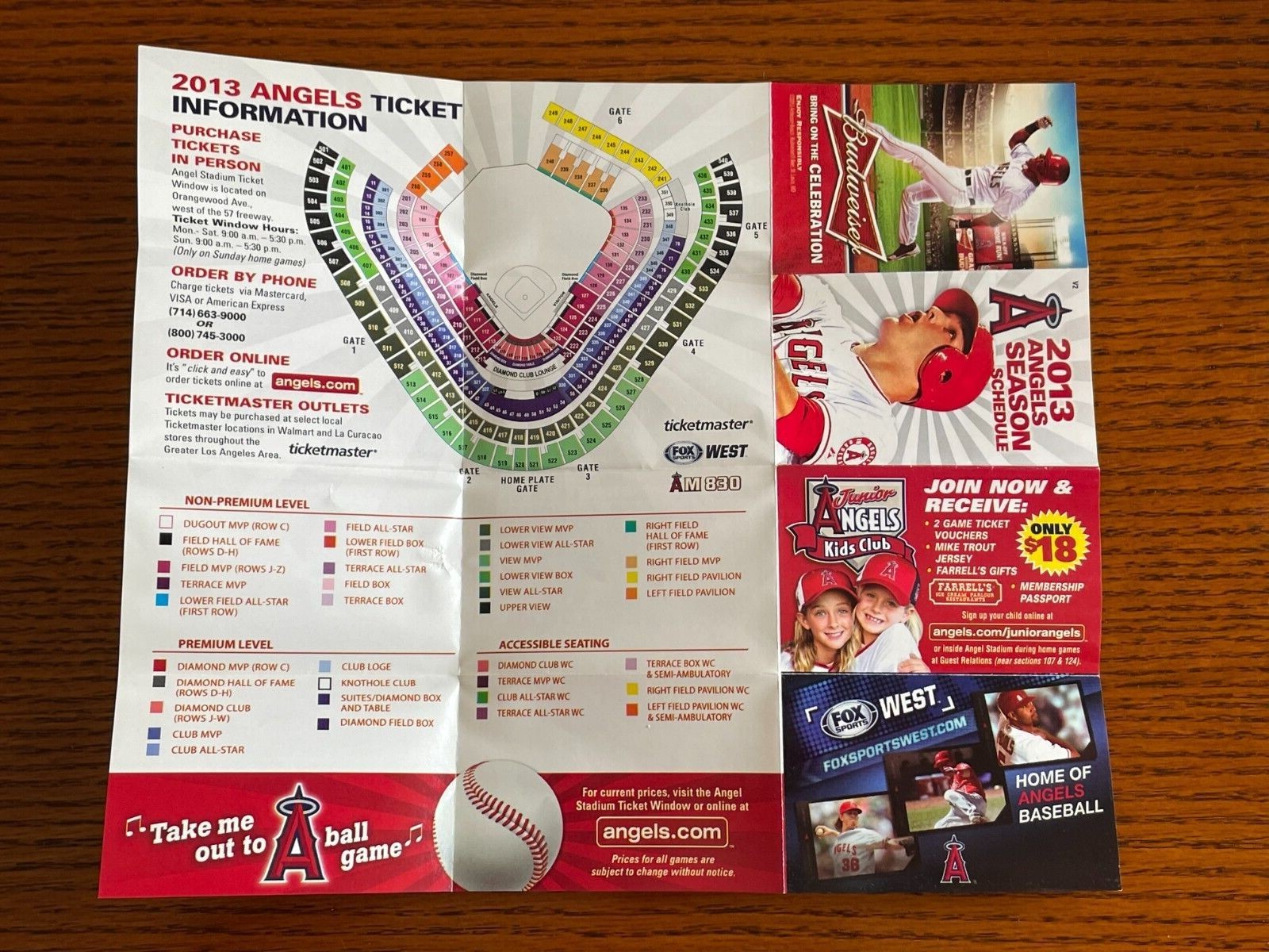 5 Angels Baseball Pocket Schedules 2013, 2014, 2015, 2016 & 2017 TROUT ...