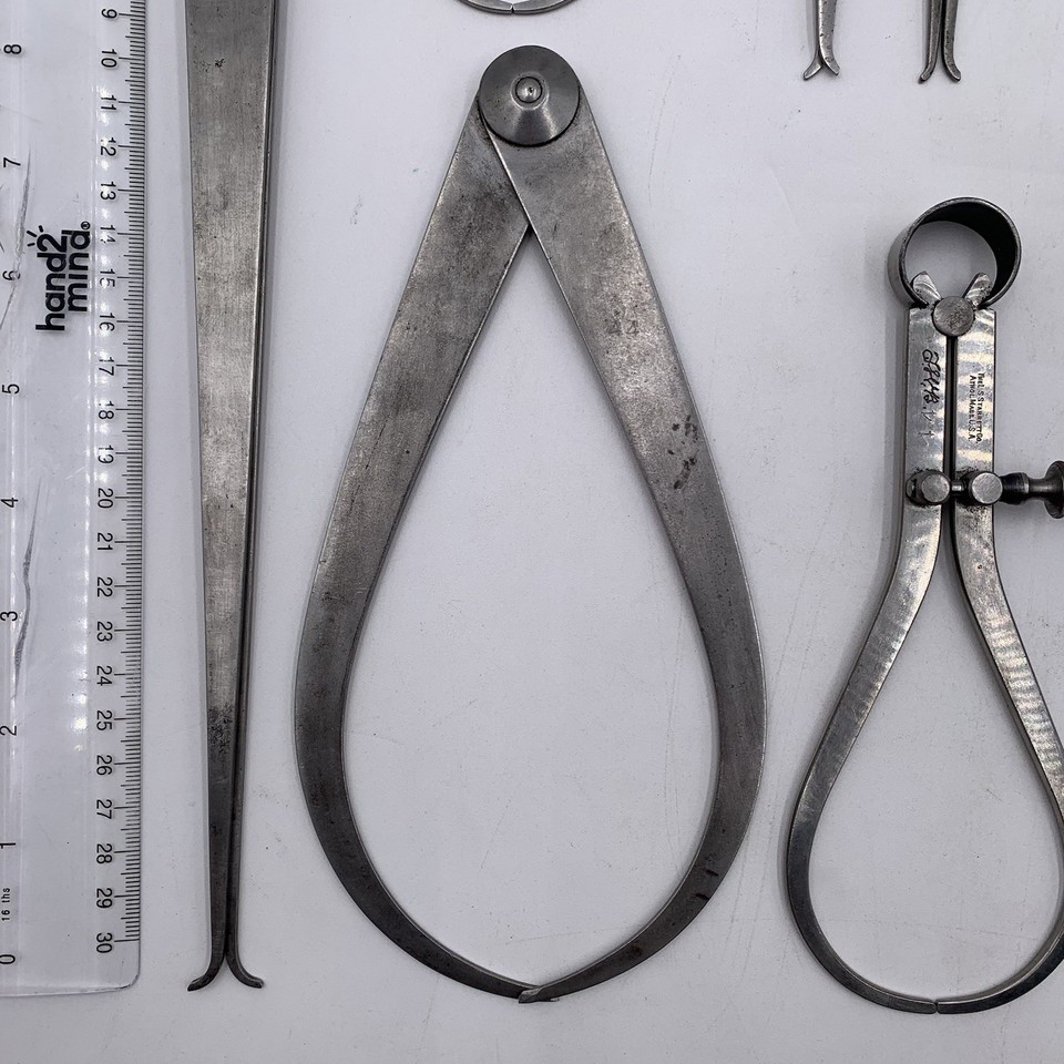 Vtg Starrett Machinist Inside/Outside Spring Calipers Compass Dividers ...