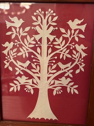 Sharon Schaich Vintage SCHERENSCHNITTE Folk Art Paper Cut Out Tree ...