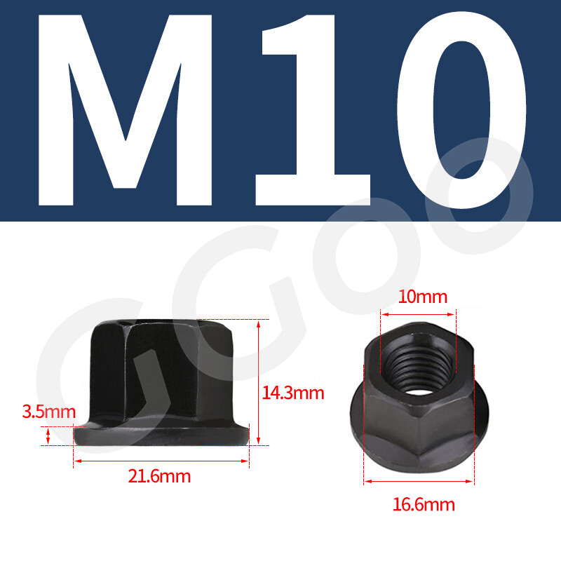 M8 M10 M12 M14 M16 M18 M20 M22 M24 M27 M30 Flanged Hex Nuts Black DIN ...