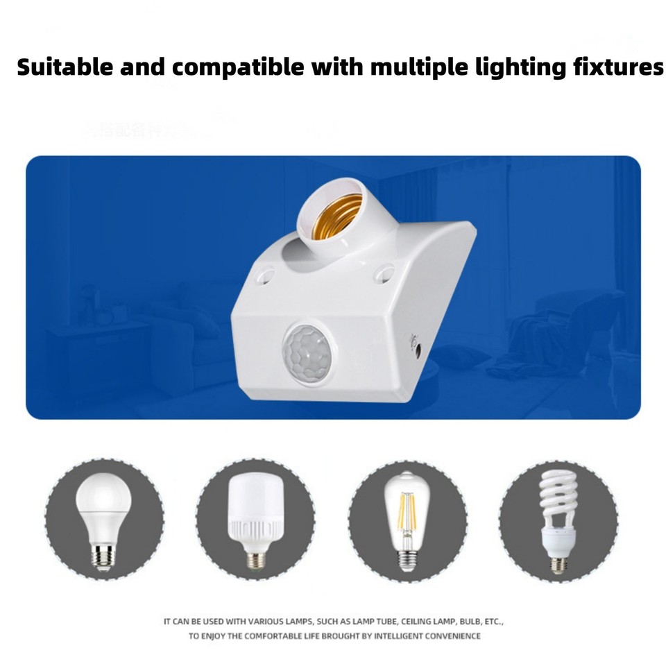 New 50W Auto Human Motion Sensor Detector Bulb Light Lamp Base Holder ...