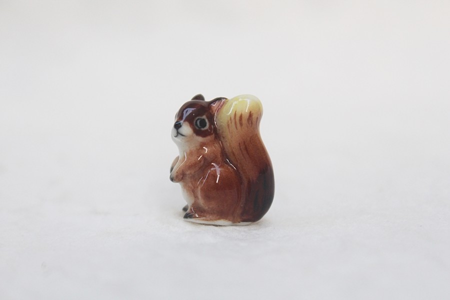 Miniature Squirrels Animal Ceramic Figurine Statue Handmade Collectible ...