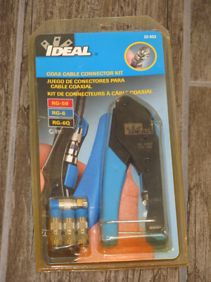 IDEAL 33-633 Coax Cable Compression Connector Installation Kit RG-59 ...