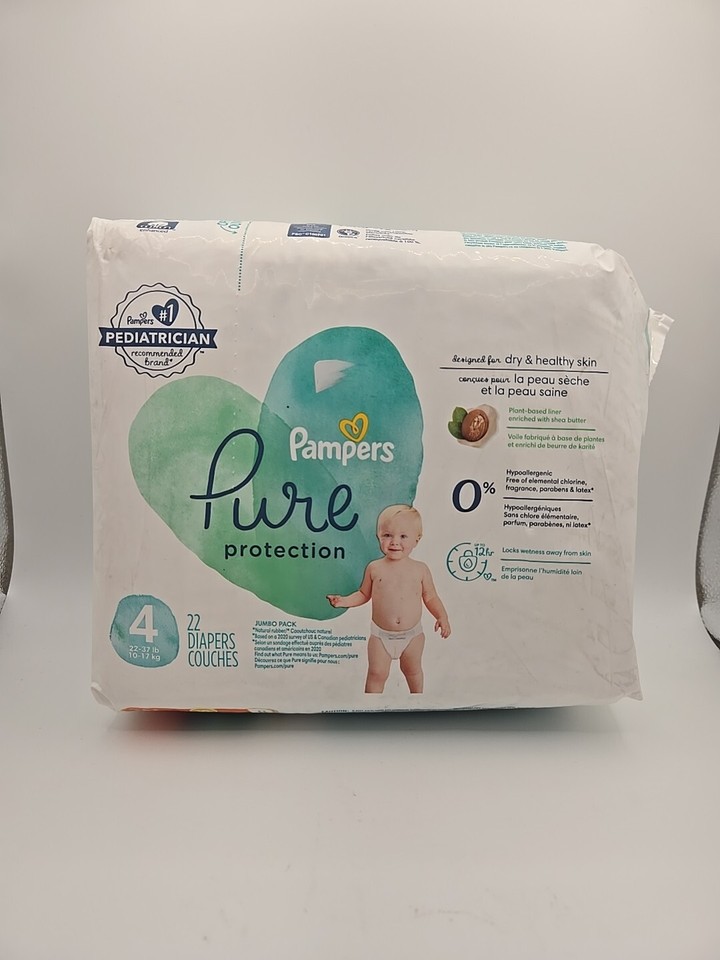 Diapers Newborn/Size 4, 22 Count - Pampers Pure Baby Diapers ...