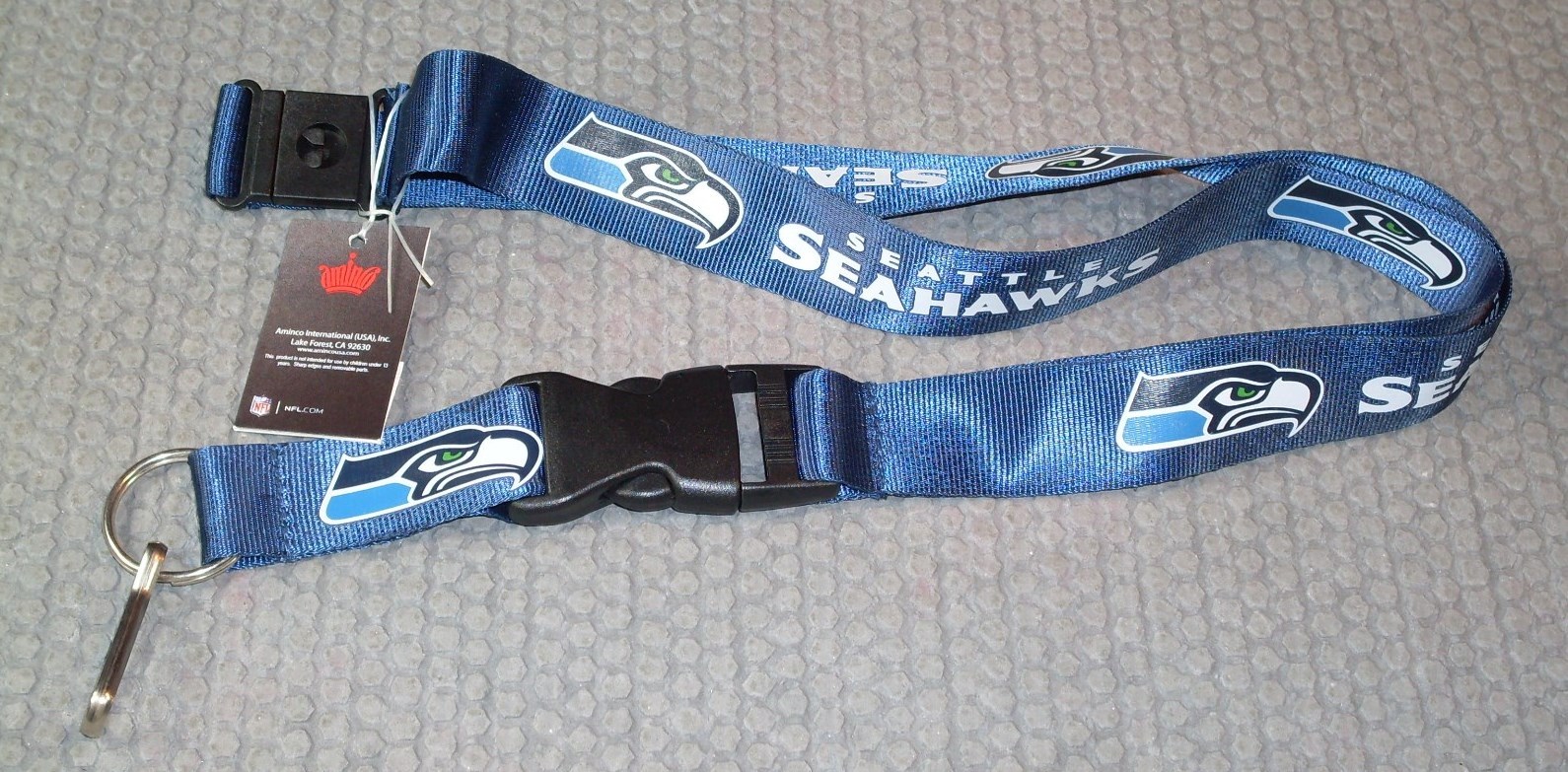 NFL Seattle Seahawks Blue Lanyard Detachable Keyring 23"X3/4" Aminco | eBay