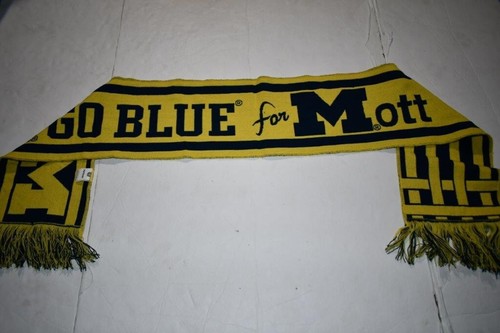 Adult Michigan Wolverines OSFM Winter Scarf (Yellow & Navy Blue ...