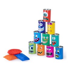 Carnival Bean Bag Can Toss Game W/ 10 Real Tin Cans and 3 BEANBAGS for ...