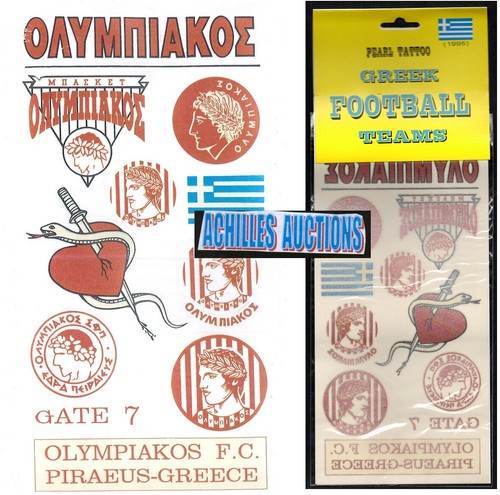 Greece. Olympiakos FC Pearl Tatto Stickers Soccer Greek Football Team ΟΛΥΜΠΙΑΚΟΣ | eBay