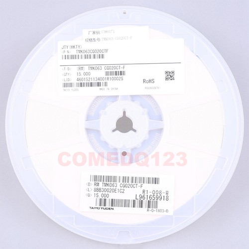 15000PCS/Reel 0201 2pF 25V NPO/C0G ±0.25pF TMK063CG020CT-F TAIYO ...