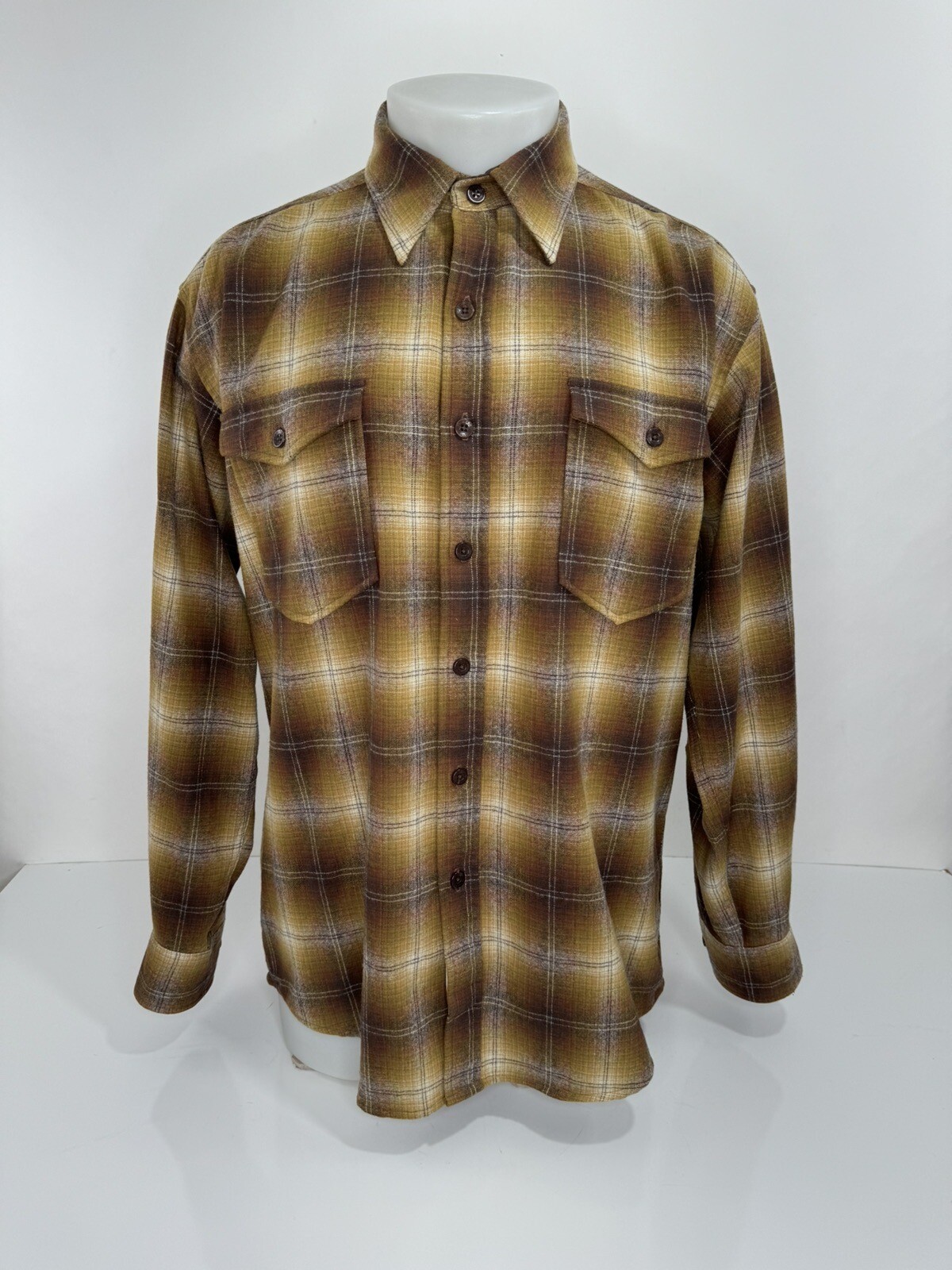 PENDLETON - GUIDE SHIRT - Plaid WOOL Flannel Mens L S… - Gem