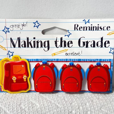 ~NEW~Reminisce 4 School-Gear Backpacks Red Yellow Blue 3-D Scrapbooking ...