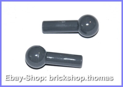 Lego 2 x Technic Stab Kugel grau 22484 Bar 2L Dark Bluish Gray Towball ...