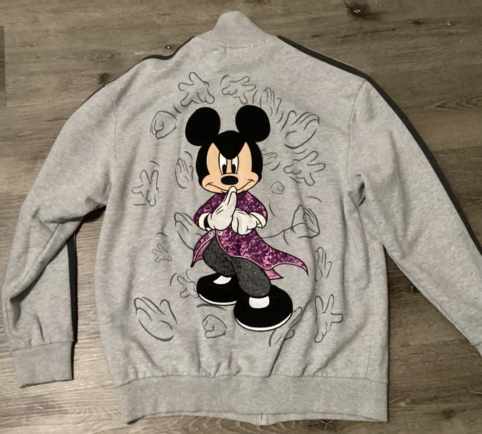 Vintage Disneyland Mickey Mouse Gray Full Zip Embroid… - Gem