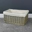 Grey Wicker Lined Storage Basket Rectangular Woven Willow Home Décor ...