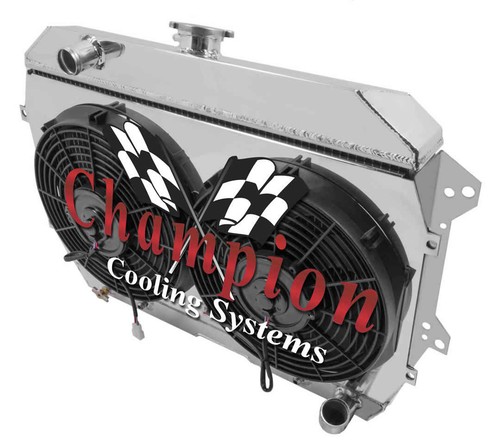 3 Row CR Champion Radiator,2 11" SPAL Fans,Shroud for 1970 - 1973 ...
