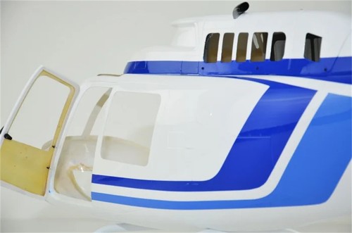 White Blue 700 B206 RC Helicopter Fuselage 700 Size Glass Fiber Bell ...