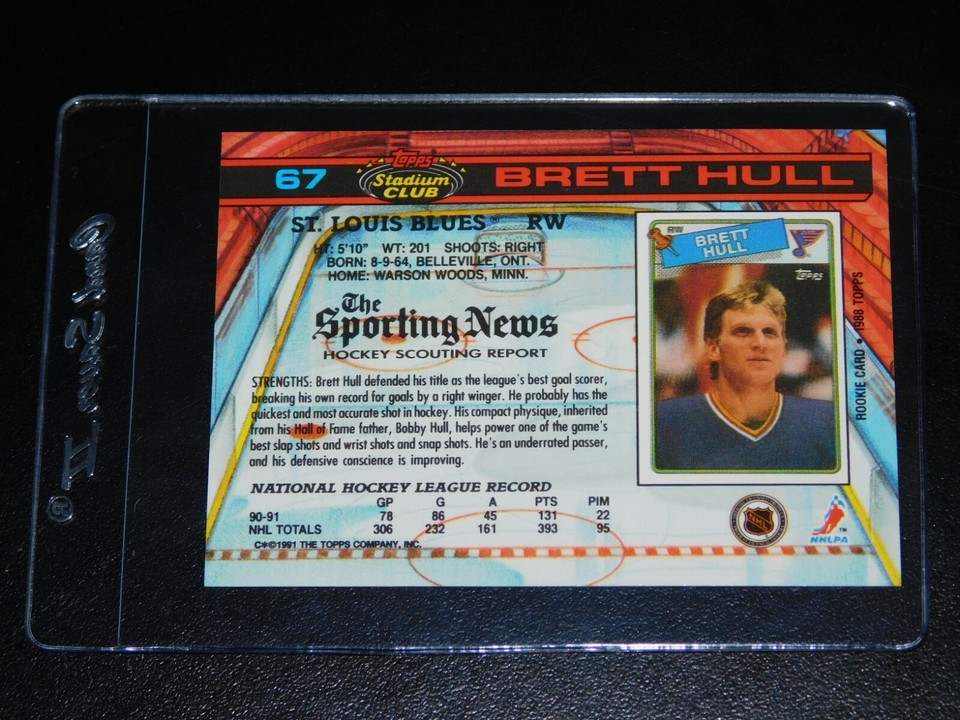 1991-92 TOPPS STADIUM CLUB BRETT HULL CARD #67 (Near-Mint - Mint) | eBay