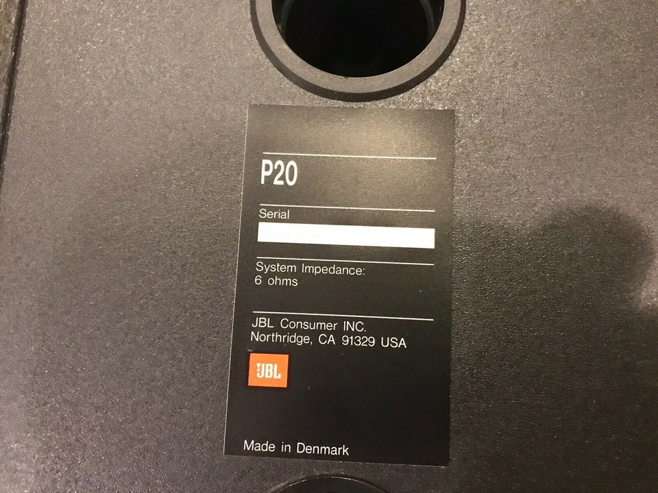 JBL Speaker Pair Vintage Model P20 Bookshelf Compact Wood Grain Made In ...